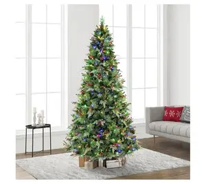 PULEO INTERNATIONAL Puleo 7.5ft Pre-lit Albany Spruce Artificial Ch Ristmas Tree - One-color