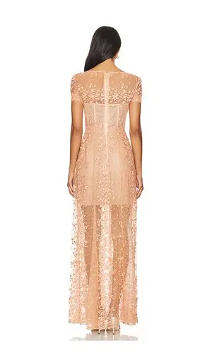 BRONX BANCO Megan Cap Sleeve Gown