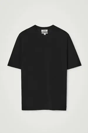 Cos Slim Knitted Silk T-shirt Black