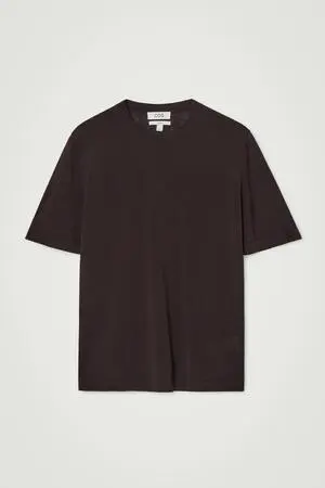 Cos Slim Knitted Silk T-shirt Brown