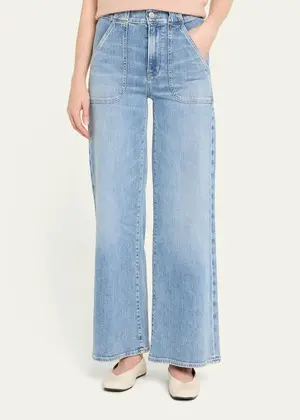 FRAME Modern Pocket Wide Leg Jeans