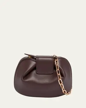 Gabriela Hearst Demi Lamb Leather Clutch - Bordeaux