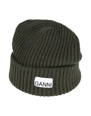 GANNI Hat In Recycled Wool Blend - Green