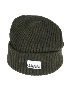 GANNI Hat In Recycled Wool Blend - Green
