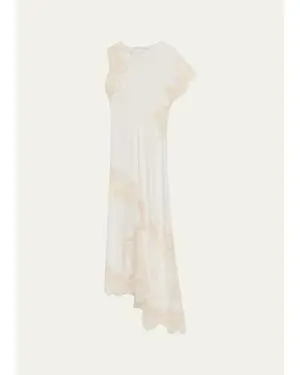 A.L.C. Alessia Satin And Lace Maxi Dress - Creme