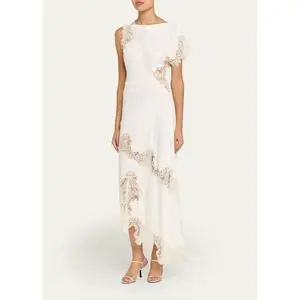 A.L.C. Alessia Satin And Lace Maxi Dress