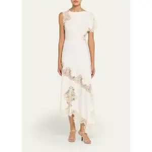 A.L.C. Alessia Satin And Lace Maxi Dress