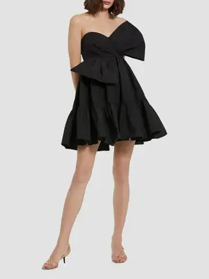 Mac Duggal Faille Twist-bow A-line Minidress