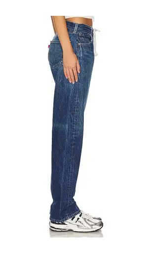 ALIGRACE Vintage Drawstring Wide Leg Jeans - Medium Dark