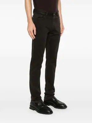 Zegna Logo-patch Trousers - Brown