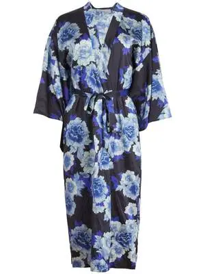 Fleur Du Mal Silk Robe - Blue