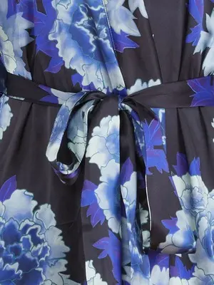 FLEUR DU MAL Silk Robe - Blue