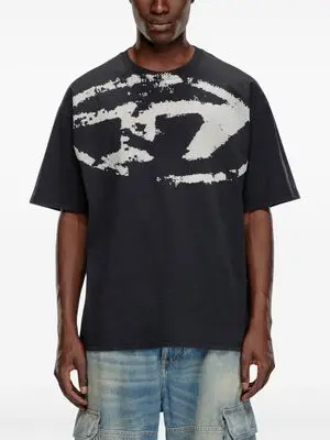 DIESEL® T-boxt-n14 Flocked-logo T-shirt - Black