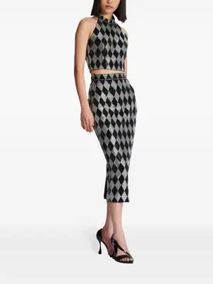 Balmain Diamond Rhinestone Halterneck Top