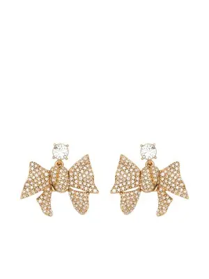 Oscar De La Renta Crystal Pave Bow Earrings