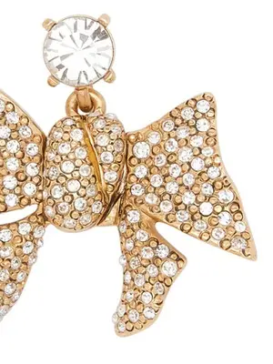 Oscar De La Renta Crystal Pave Bow Earrings