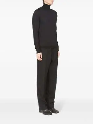 MAISON MARGIELA High-neck Merino Wool Sweater - Black