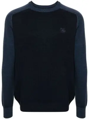Etro Logo-embroidered Sweater - Blue