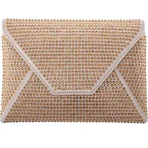 Nina Lorna Embellished Envelope Clutch - Gold
