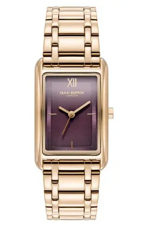 OLIVIA BURTON Olivia Burton Grove Rectangular Bracelet Watch Gold/midnight Plum