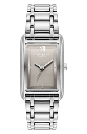 OLIVIA BURTON Grove Rectangular Bracelet Watch - Silver/earl Grey