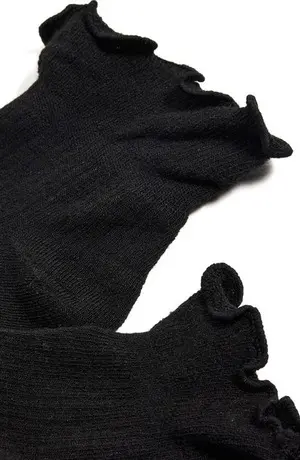 STEMS Everyday Classics Ruffle 3-pack Crew Socks - Black