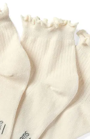 STEMS Everyday Classics Ruffle 3-pack Crew Socks - Cream