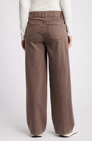 Wit & Wisdom Ab'solution High-waist Wide-leg Jeans - Washed Mocha