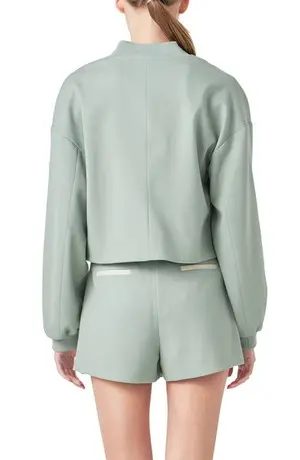 GREY LAB Crop Bomber Jacket - Sage