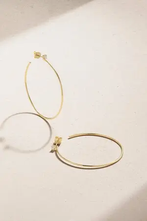 ANITA KO 18-karat Diamond Hoop Earrings - Gold