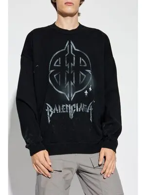 Balenciaga Logo-print Crewneck Sweatshirt