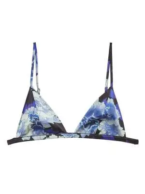 Fleur Du Mal Luxe Triangle Bra - Blue