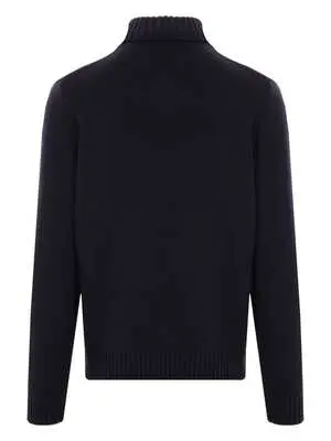 ZANONE Roll-neck Knitted Jumper - Blue
