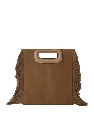 Maje M Suede Fringe Bag Camel