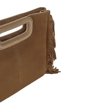 Maje M Suede Fringe Bag - Camel