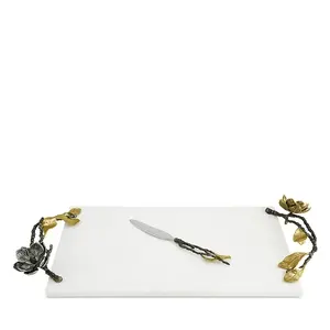 Michael Aram Vintage Bloom Cheeseboard With Knife - White
