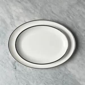 Twig New York Platinum Edge Oval Platter