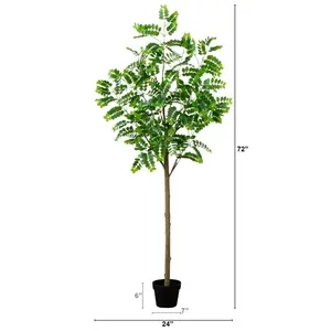 NEARLY NATURAL 6' Artificial Greco Citrus Tree With Real Touch Leaves