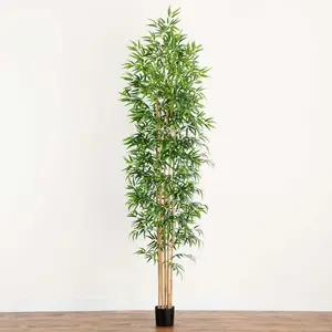 NEARLY NATURAL 10' Artificial Bamboo Tree With Real Bamboo Trunks