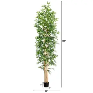 NEARLY NATURAL 10' Artificial Bamboo Tree With Real Bamboo Trunks