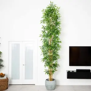 NEARLY NATURAL 12' Artificial Bamboo Tree With Real Bamboo Trunks