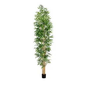 NEARLY NATURAL 11' Artificial Bamboo Tree With Real Bamboo Trunks - Green