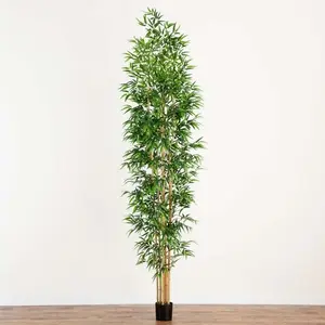 NEARLY NATURAL 11' Artificial Bamboo Tree With Real Bamboo Trunks