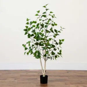 NEARLY NATURAL 4' Artificial Birch Tree With Real Touch Leaves