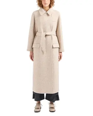 Emporio Armani Wool Melange Belted Trench Coat
