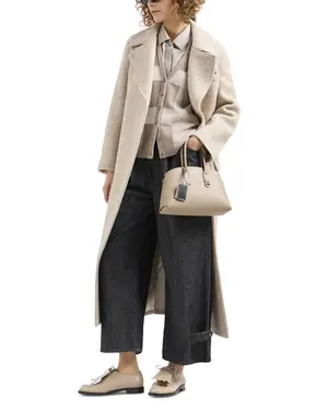 Emporio Armani Wool Melange Belted Trench Coat