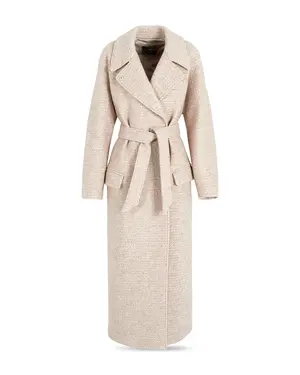 Emporio Armani Wool Melange Belted Trench Coat