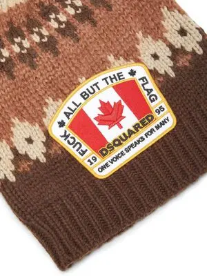Dsquared2 Canadian Flag Knit Beanie