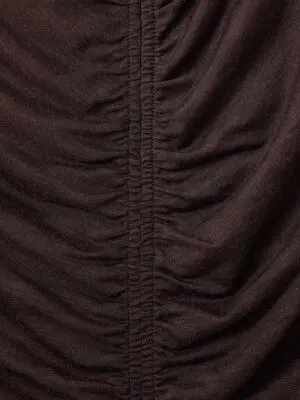 REISS Simone Lyocell-wool Ruched Vest - Chocolate