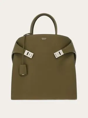 FERRAGAMO Hug Tote Bag - Olive Green
